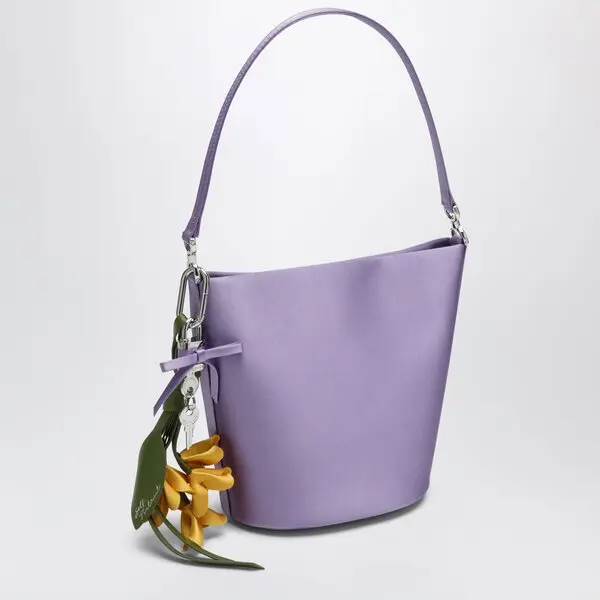 SELF-PORTRAIT Lilac Satin Bucket Bag