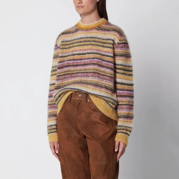 Isabel Marant Étoile Morine Multicolored Striped Mohair Sweater - Orange