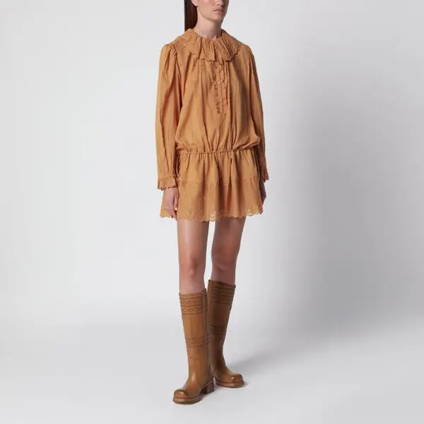Isabel Marant Étoile Lenora Caramel-colored Cotton Dress