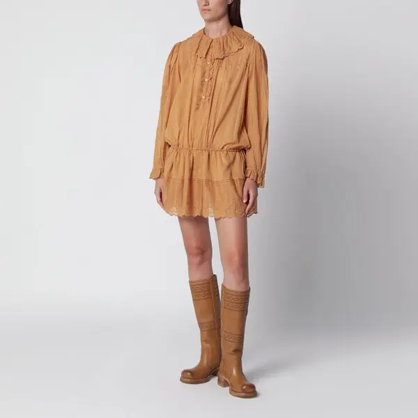 Isabel Marant Étoile Lenora Caramel-colored Cotton Dress
