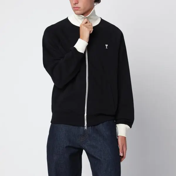 AMI Paris De Caur Sweatshirt In Cotton - Black