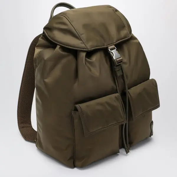 AMI Paris Marcel Truffle-colored Nylon Backpack
