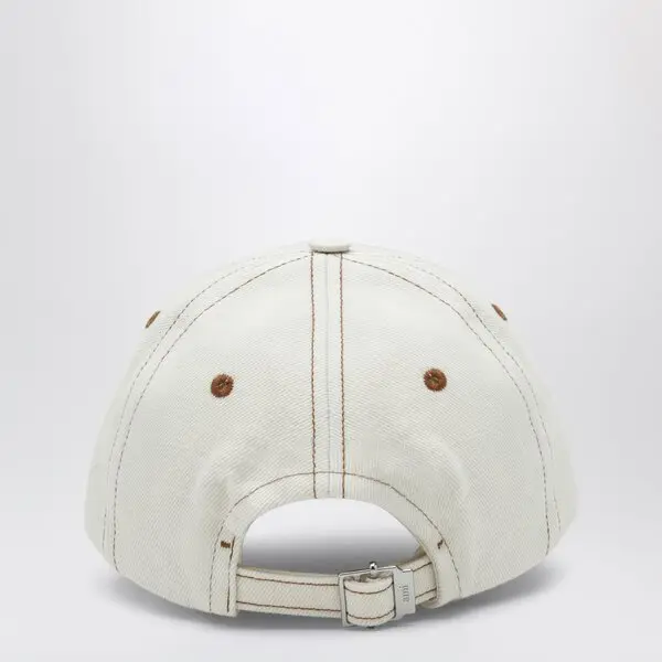 AMI Paris De Caur Cream Cotton Cap