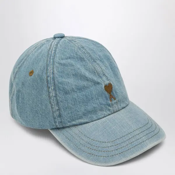 AMI Paris De Caur Cotton Denim Cap