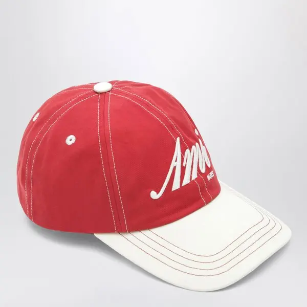 AMI Paris Signature Cap In And Ivory Cotton