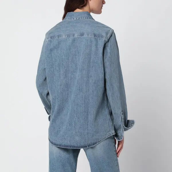 AMI Paris De Coeur Shirt In Used Denim