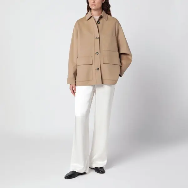 Max Mara Camel Wool Shirt Jacket