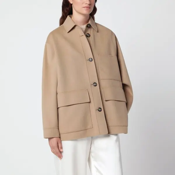 Max Mara Camel Wool Shirt Jacket