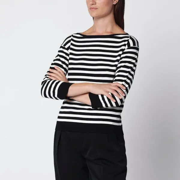 Max Mara Ecru And Viscose Sweater - Black