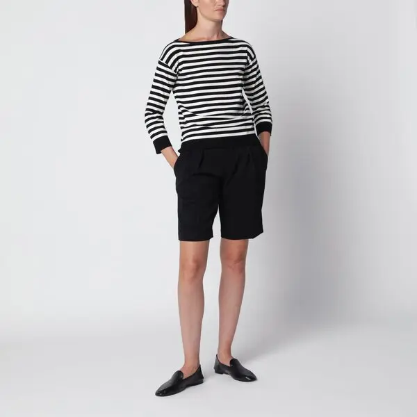 Max Mara Ecru And Viscose Sweater - Black