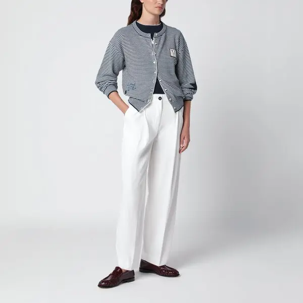 Max Mara Cotton Cardigan With Inlays