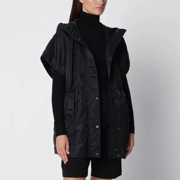 Max Mara Sleeveless Jacket In Nylon - Black