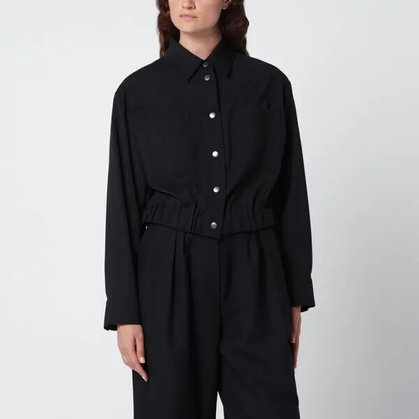Max Mara Short Jacket In Virgin Wool - Black