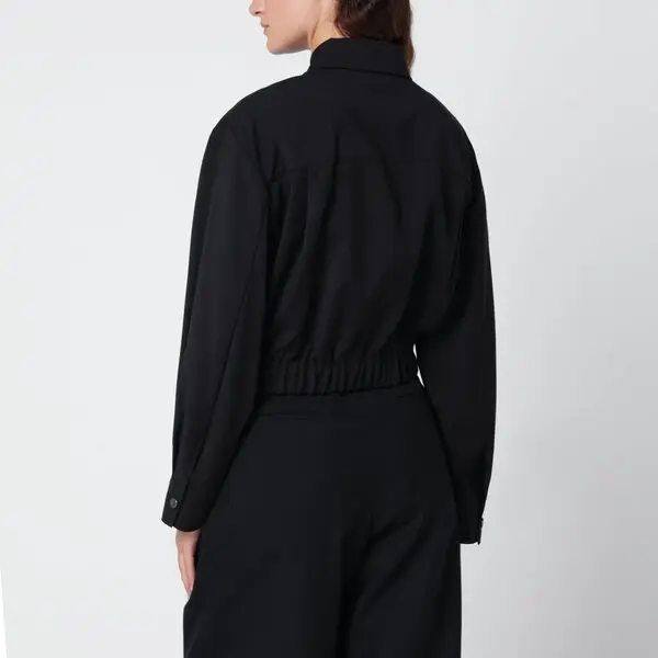 Max Mara Short Jacket In Virgin Wool - Black