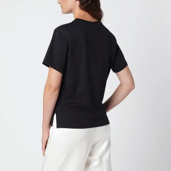Max Mara T-shirt In Cotton With Logo Embroidery - Black