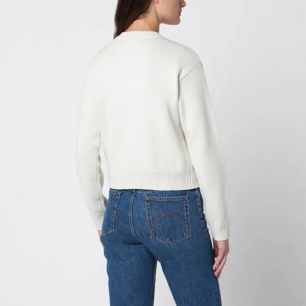A.p.c. Short Ecru Wool Cardigan - White