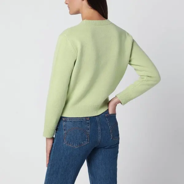 A.p.c. Crew-neck Sweater Lime In Wool