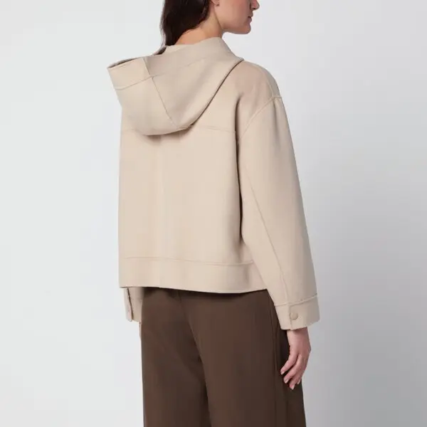 Max Mara Almond Wool Hooded Jacket - Beige