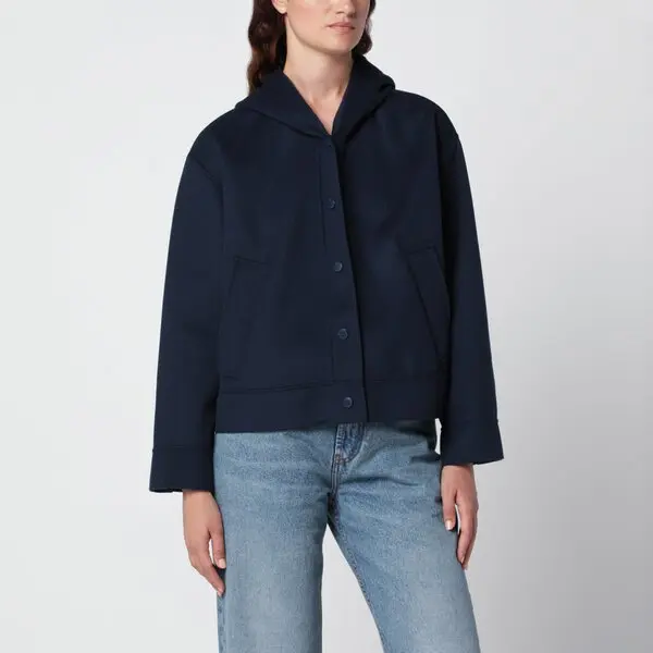 Max Mara Wool Hooded Jacket - Blue