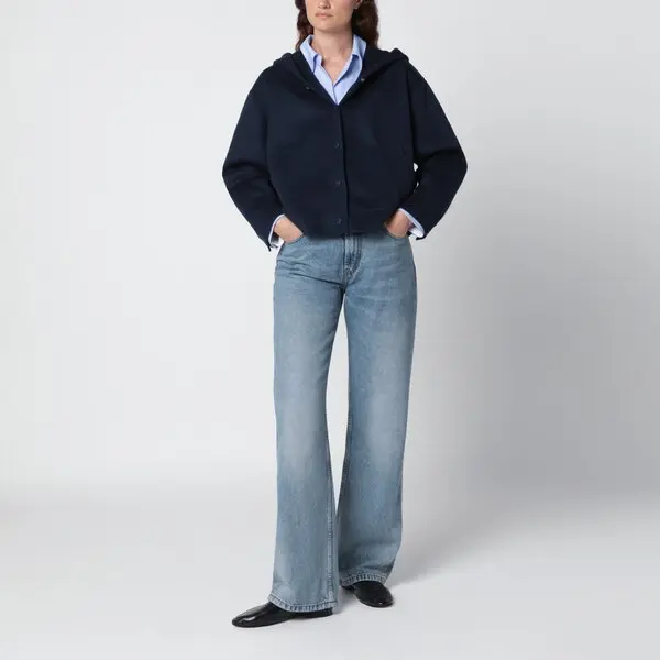 Max Mara Wool Hooded Jacket - Blue