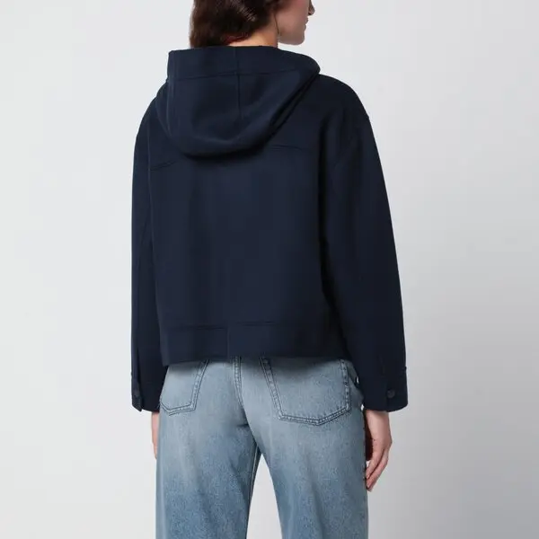 Max Mara Wool Hooded Jacket - Blue