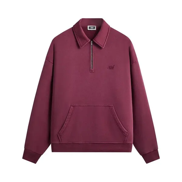 Kith Quarter Zip Popover Sweatshirt 'essence - Red
