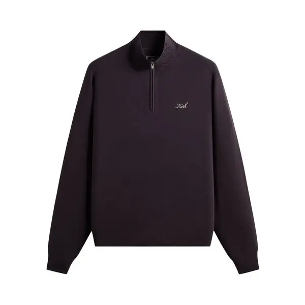 Kith Harmon Quarter Zip Mock Neck 'carbon - Black