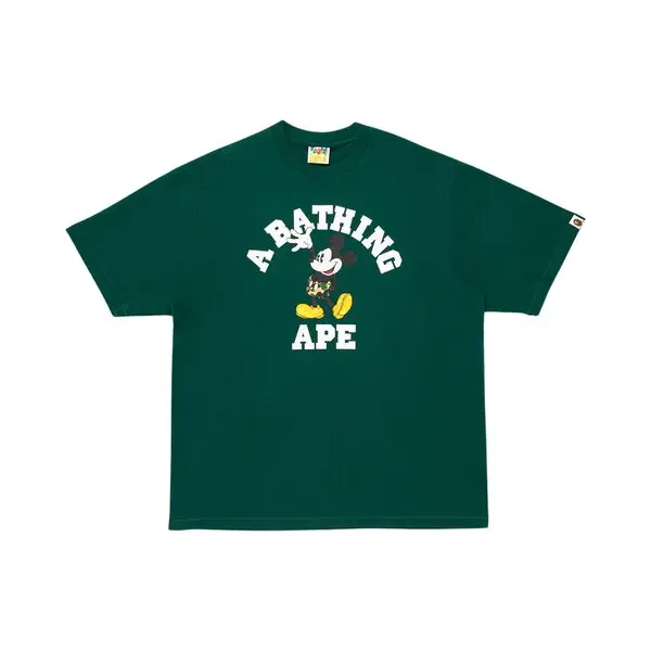 A BATHING APE X Disney Mickey Mouse College Relaxed Fit Tee