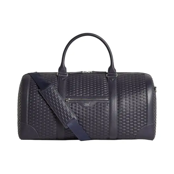 Kith Monogram Tumbled Leather Traveler K55 Duffle Bag 'ink