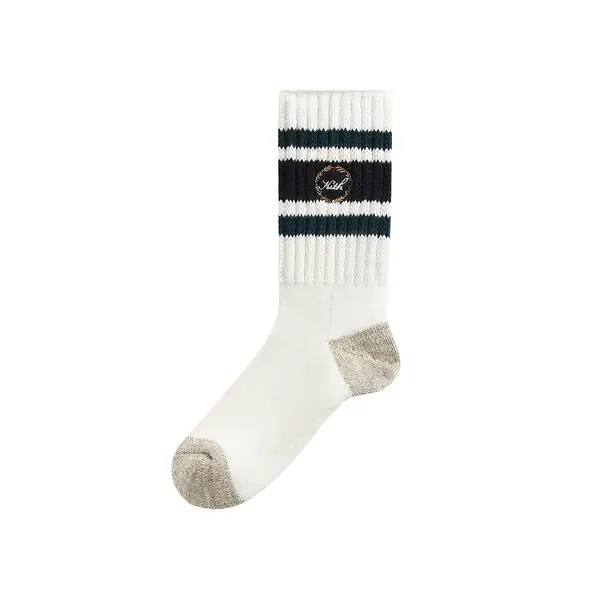 Kith Laurel Stripe Cotton Chunky Crew Socks 'silk