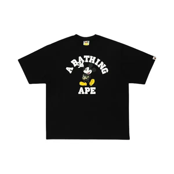 A BATHING APE X Disney Mickey Mouse College Relaxed Fit Tee