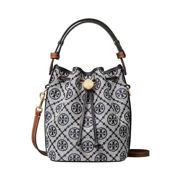 Tory Burch T Monogram Mini Bucket Bag 'navy - Blue