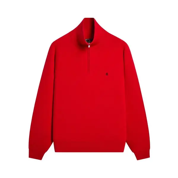 Kith Compact Cotton Knit Javier Quarter Zip Pullover 'fame