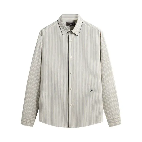 Kith Striped Poplin Georgie Shirt 'sandrift