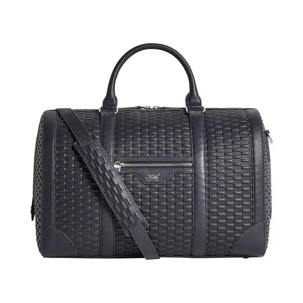 Kith Monogram Tumbled Leather Traveler K40 Duffle Bag 'ink