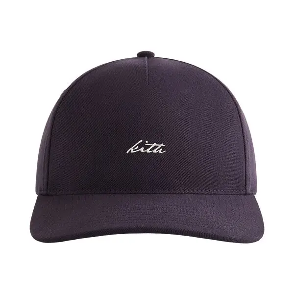 Kith Autograph Brushed Twill Bay Low Pinch Crown Cap 'nocturnal - Blue