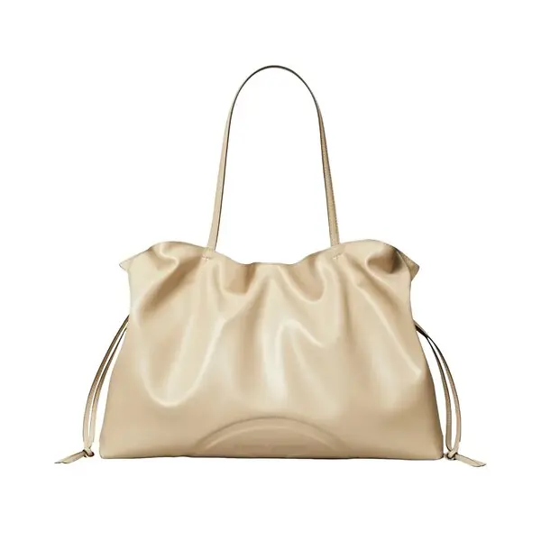 Tory Burch Drawstring Tote Bag 'light Stone - Grey