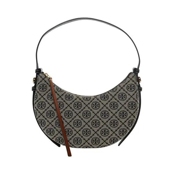 Tory Burch Romy T Monogram Half Moon Bag 'navy - Blue