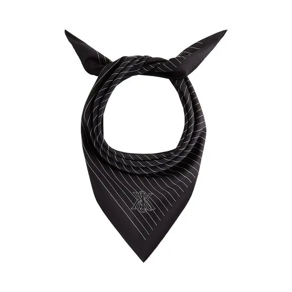 Kith Printed Silk Scarf - Black