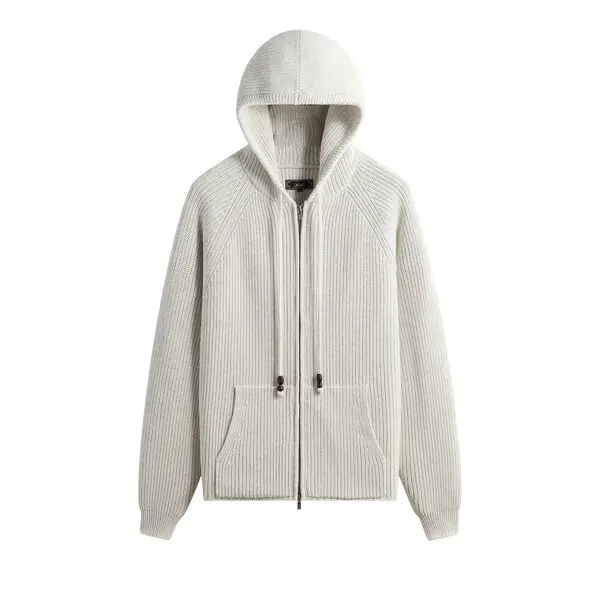 Kith Full Zip Knit Miles Hoodie 'light Heather