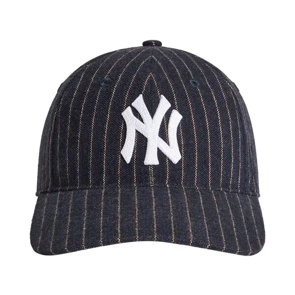 Kith X ‘47 For The New York Yankees Barre Stripe Franchise Ls Cap 'nocturnal - Blue