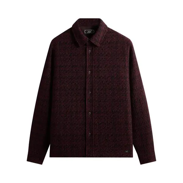 Kith Boucle Plaid Boxy Collared Overshirt 'essence