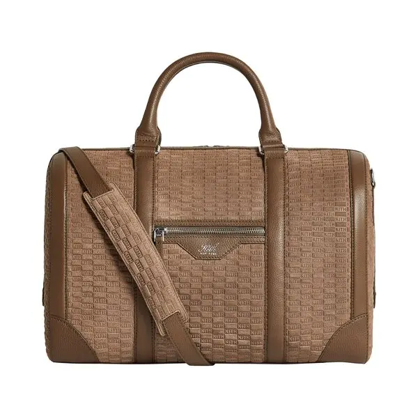 Kith Monogram Suede Traveler K40 Duffle Bag 'java
