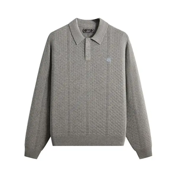 Kith Long Sleeve Tilden Pullover 'medium Heather