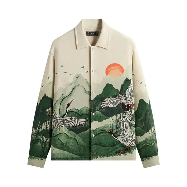 Kith Crane Horizon Long Sleeve Bco Shirt 'waffle