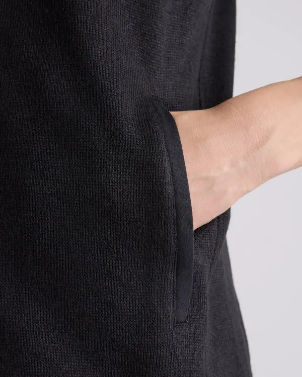 Quince Sweater-knit Fleece Full-zip Vest - Black