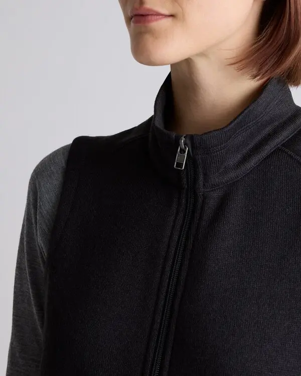 Quince Sweater-knit Fleece Full-zip Vest - Black
