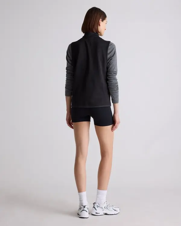 Quince Sweater-knit Fleece Full-zip Vest - Black