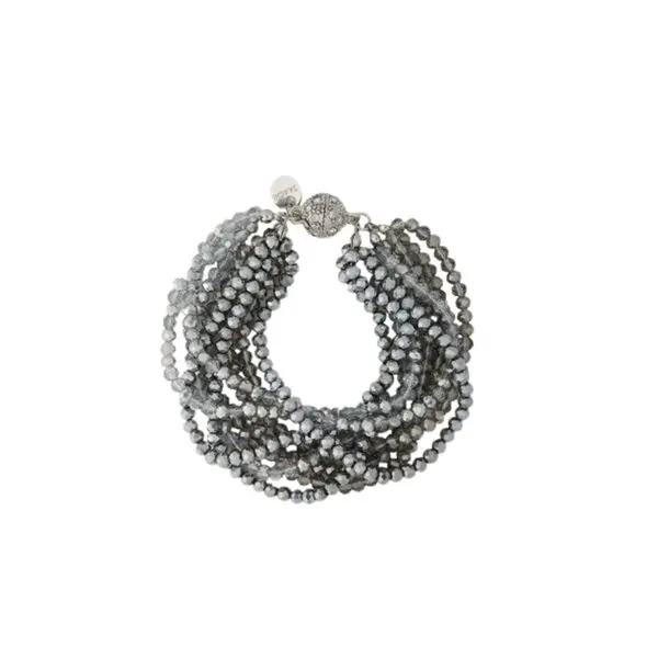 Saachi Simply Crystal Beaded Bracelet - Grey