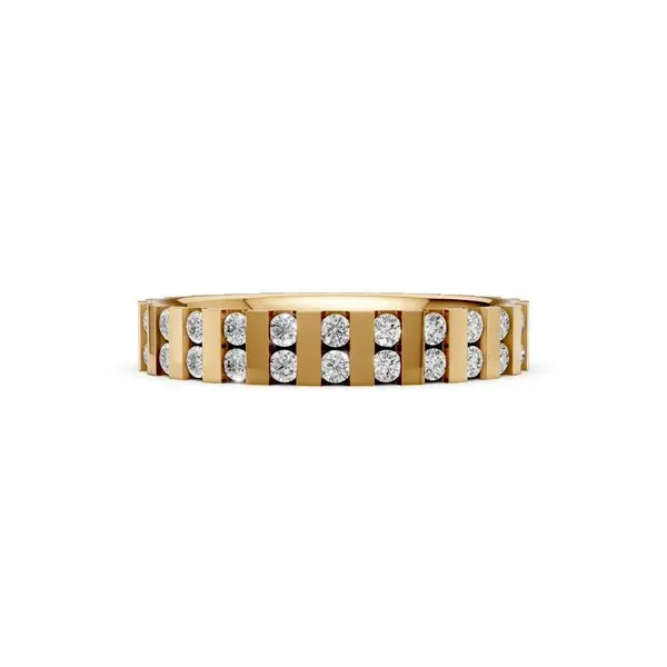 AYA FINE JEWELRY Aurelia Round Cut Lab Grown Diamond Bar-set Full Eternity Band In Gold - Yellow